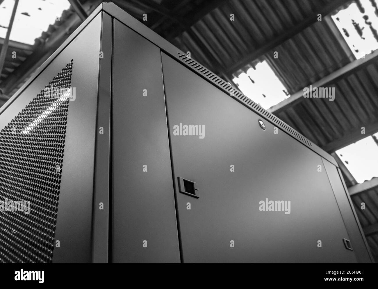 Detailed image of a Computer and Network server cabinet showing the ...
