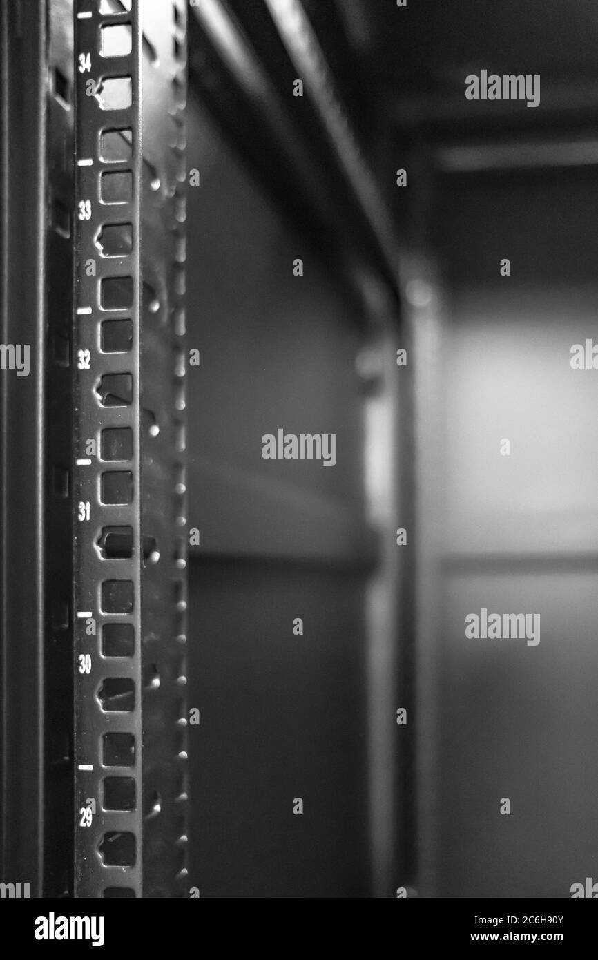Detailed image of a Computer and Network server cabinet showing the ...