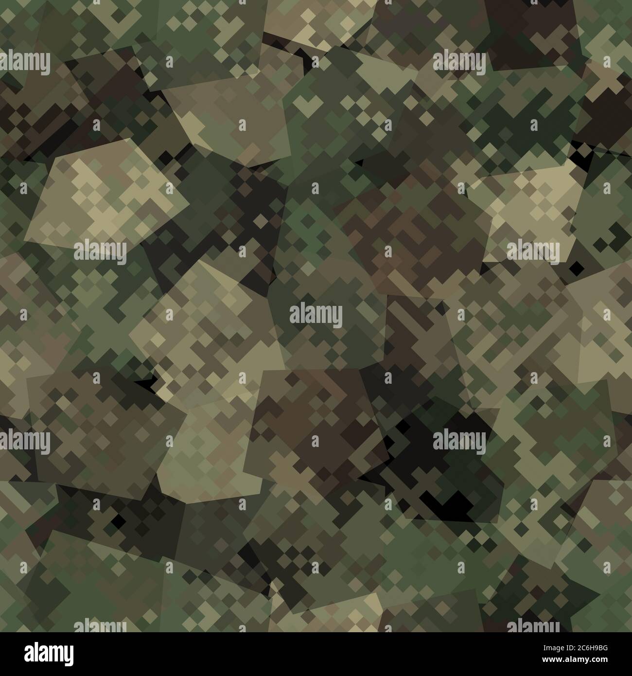 Seamless digital woodland pixel camo texture vector for army textile ...