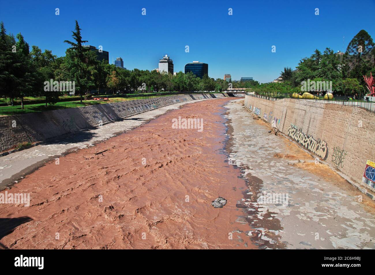 Mapocho River in Santiago, Chile Stock Photo - Alamy