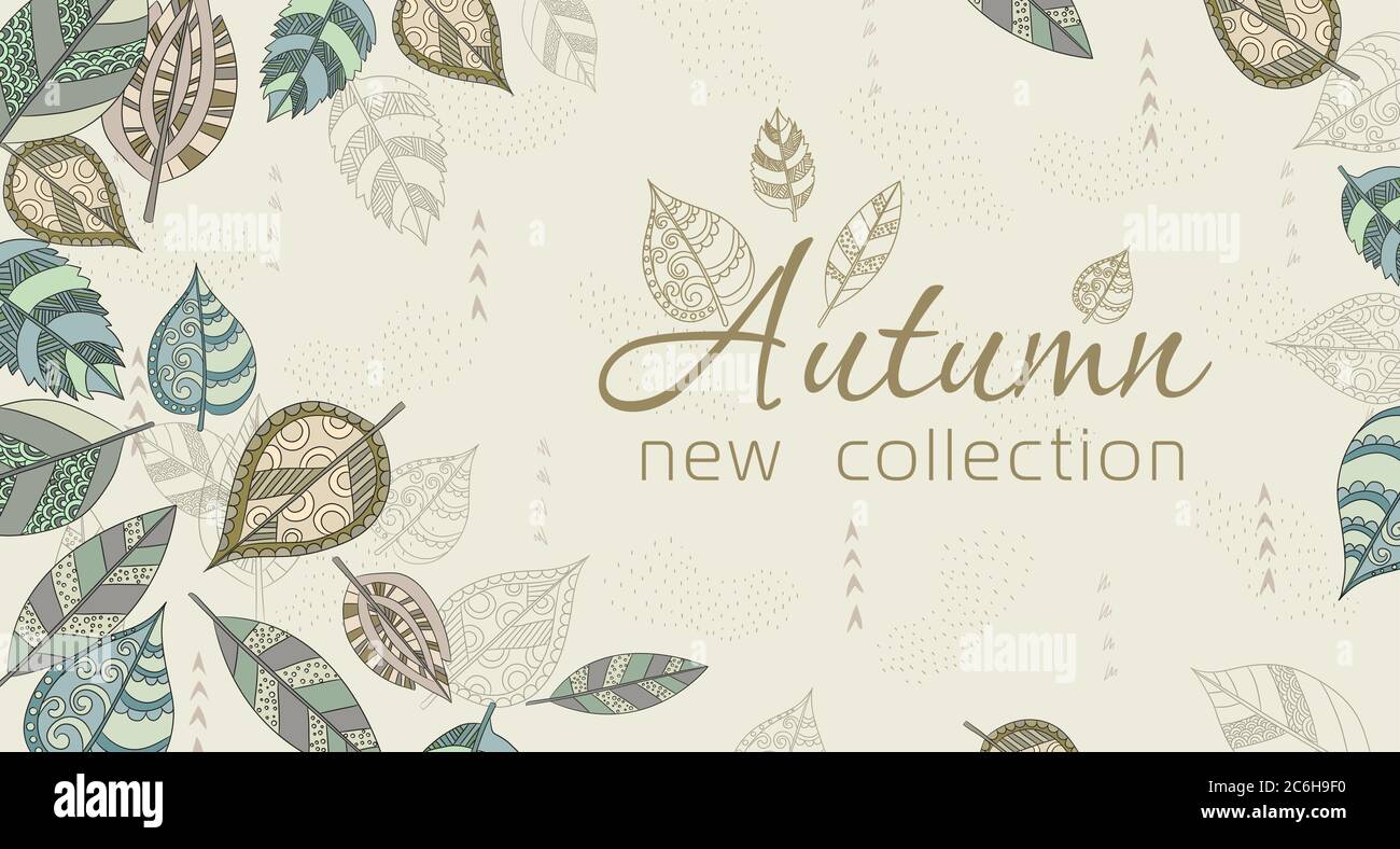 Autumn sale background for banner, flyers in vector. With autumn leaves ...