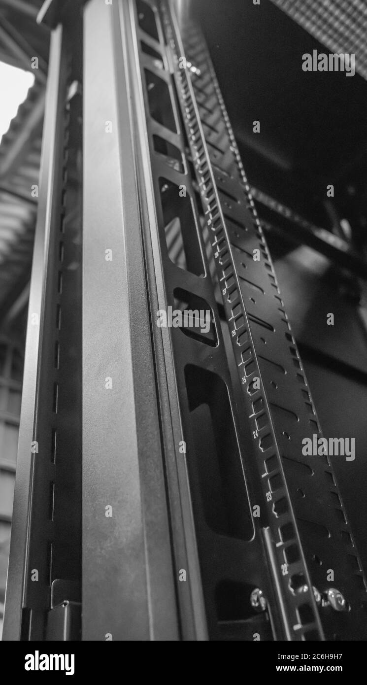 Abstract view of a new technology data centre server racking system ...