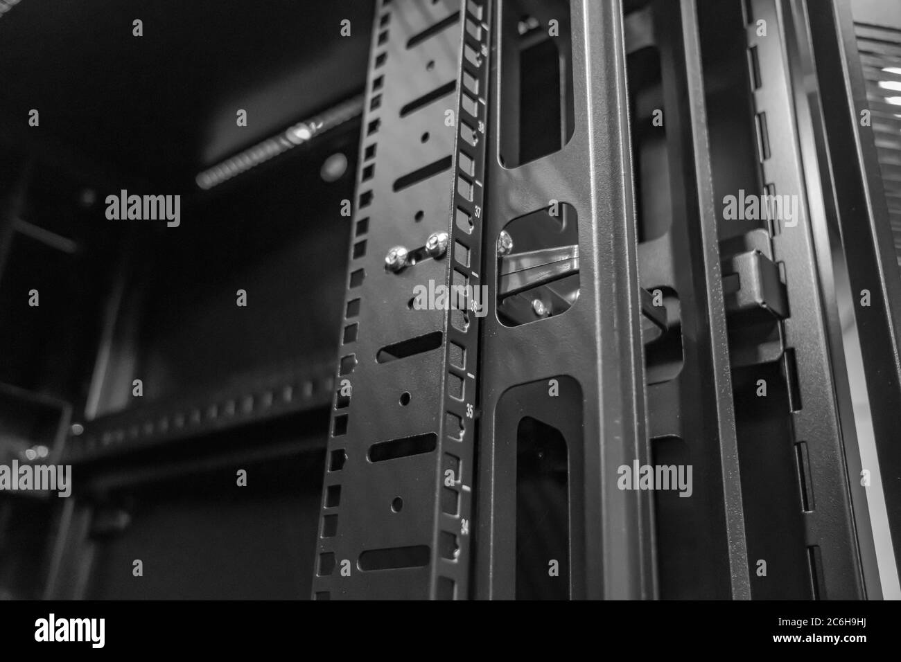 Abstract view of a new technology data centre server racking system ...
