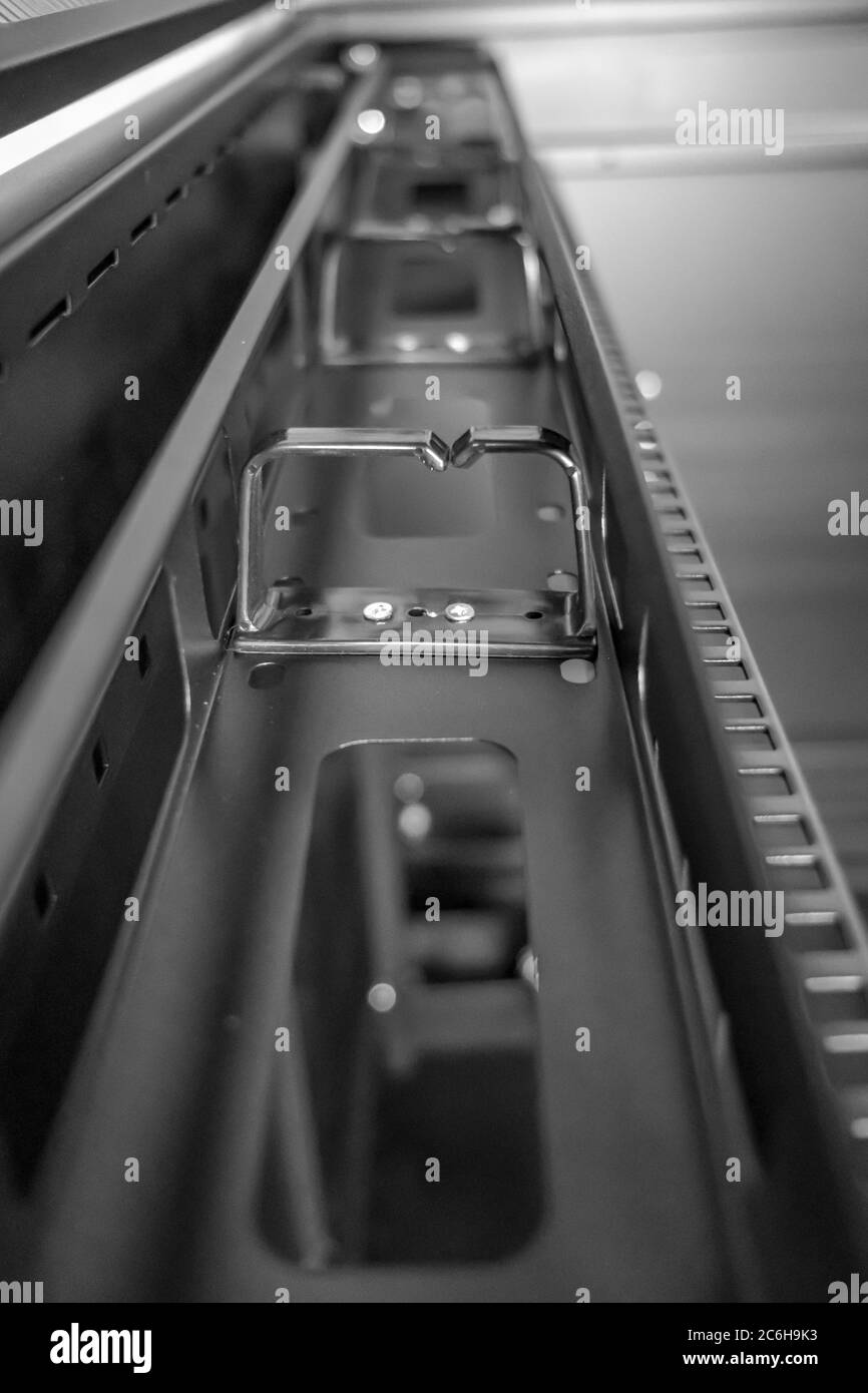 Abstract view of a new technology data centre server racking system ...