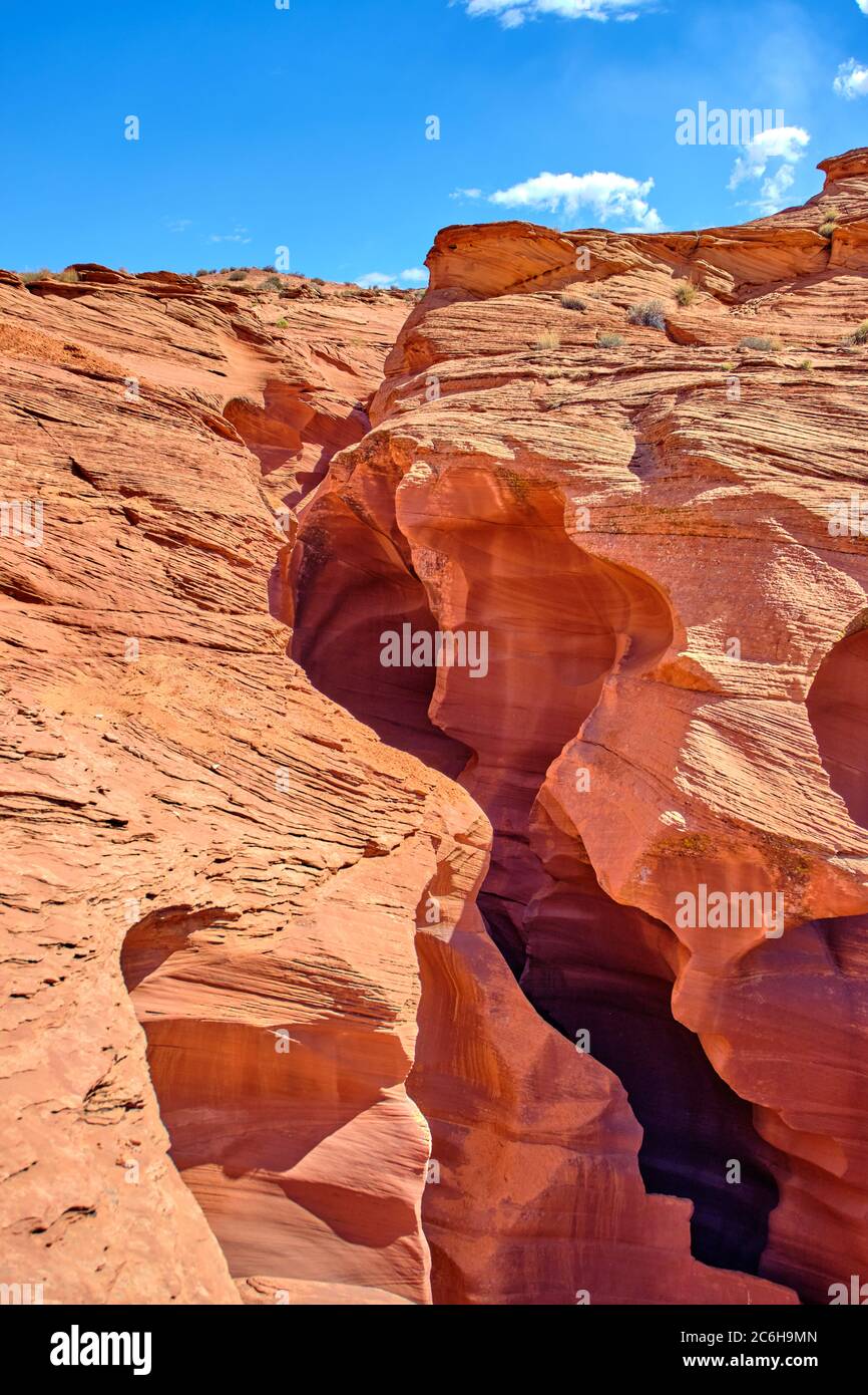 Antelope Canyon lights and rocks arizona usa Stock Photo - Alamy