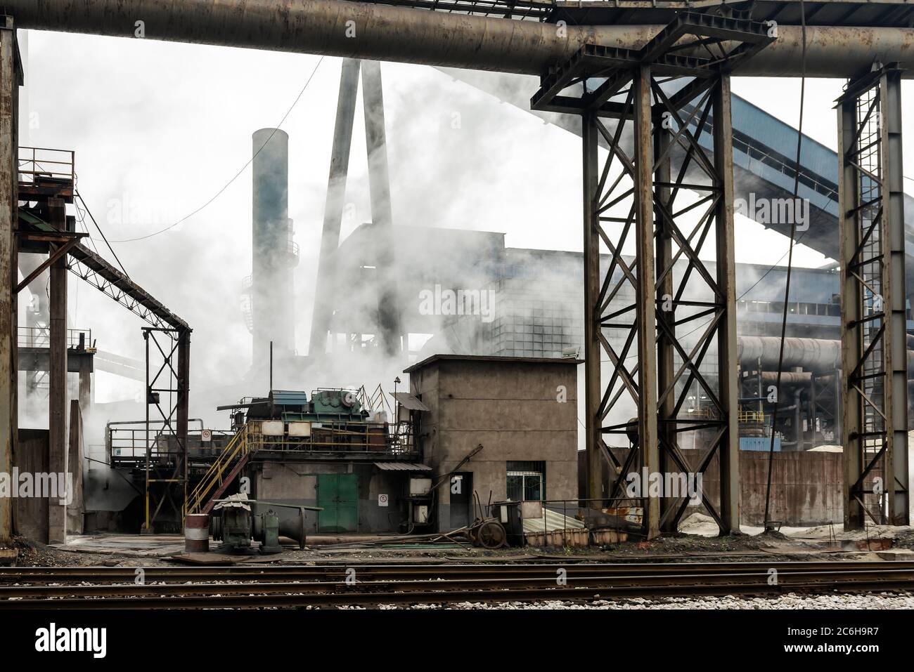The exterior of the steel plant being produced Stock Photo - Alamy