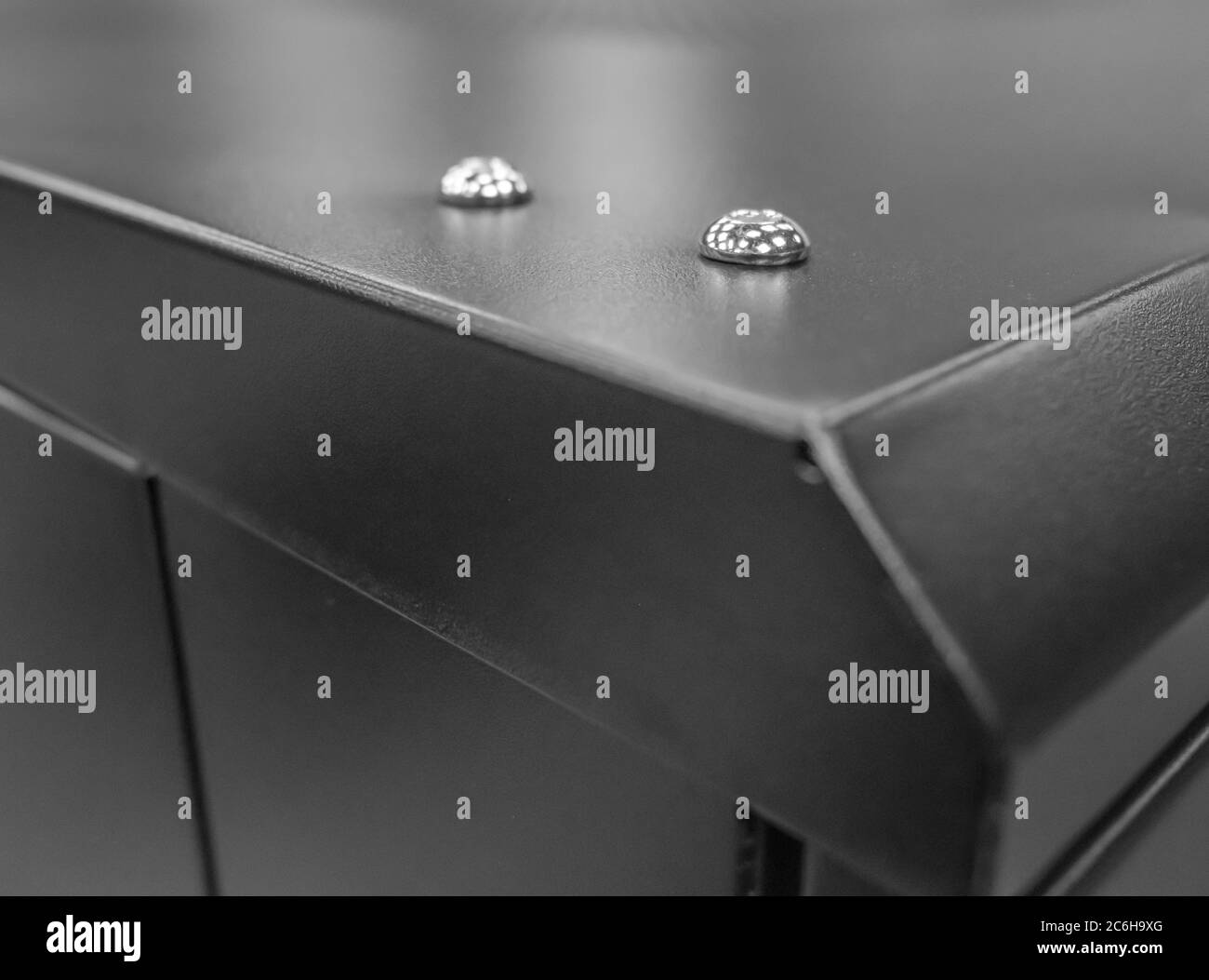 Vertical view of a large server cabinet seen within a production ...