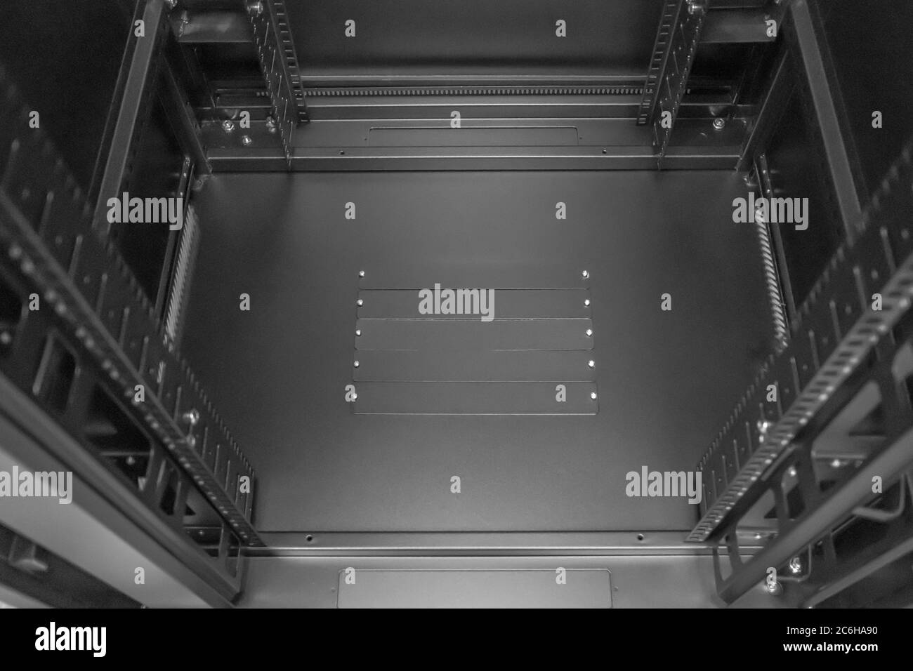 Detailed image of a Computer and Network server cabinet showing the ...