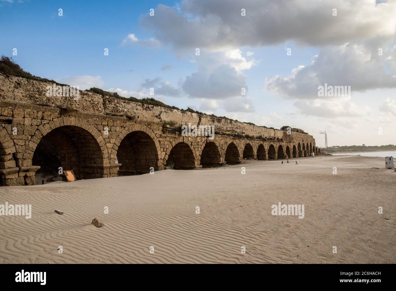 Israel, Caesarea Aqueduct built by the Romans was the water source to ...