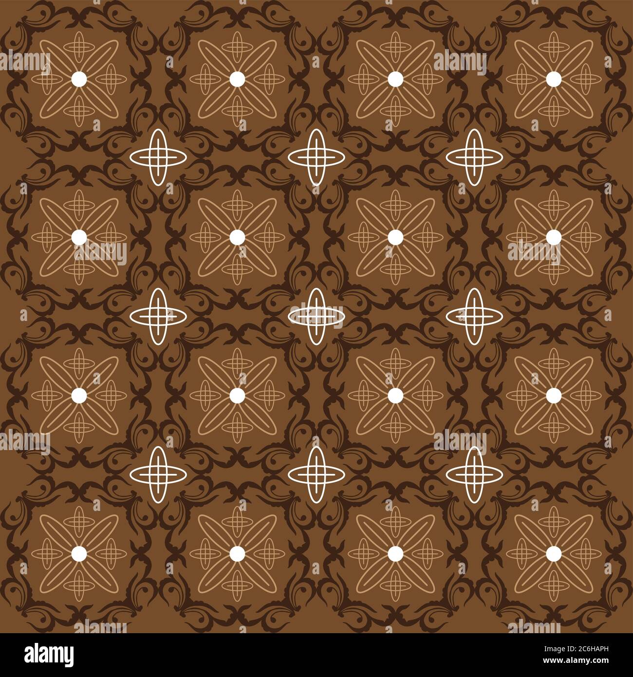 Unique circle design on Jogja batik with modern dark brown color Stock ...