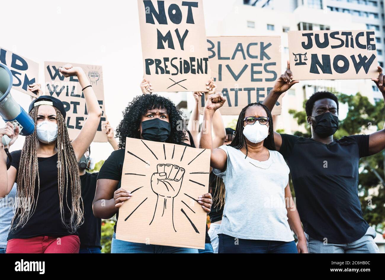 Black lives matter activist movement protesting against racism and ...