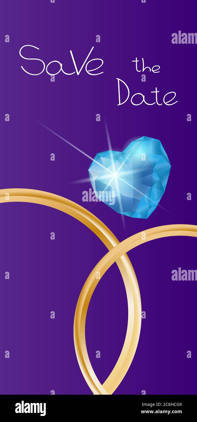 Wedding Vertical Banner with rings and gemstone Stock Vector Image ...