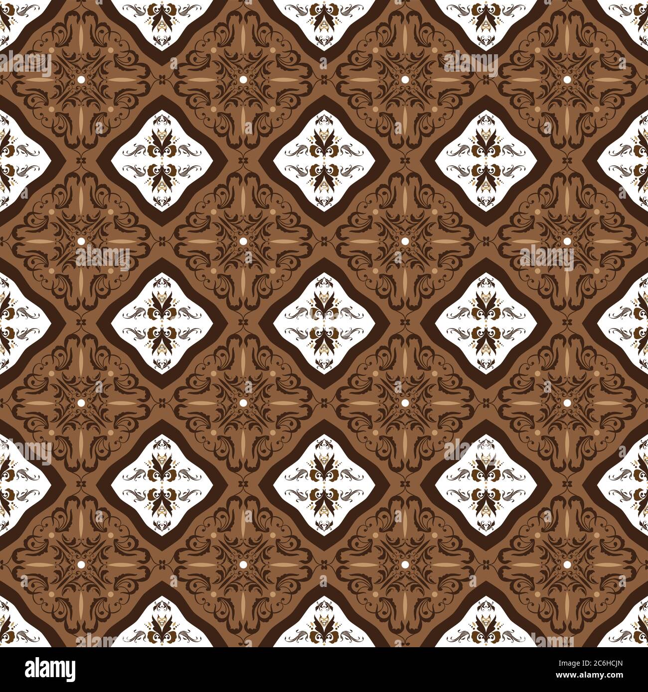 Beautiful art work motifs on Solo batik design with simple dark brown ...