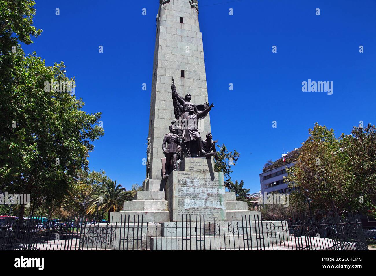 The statue in Santiago, Chile Stock Photo - Alamy