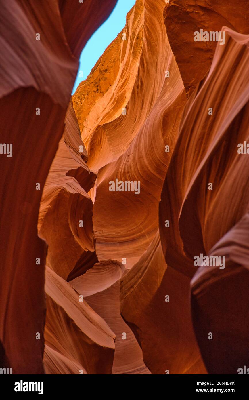 Antelope Canyon lights and rocks arizona usa Stock Photo - Alamy
