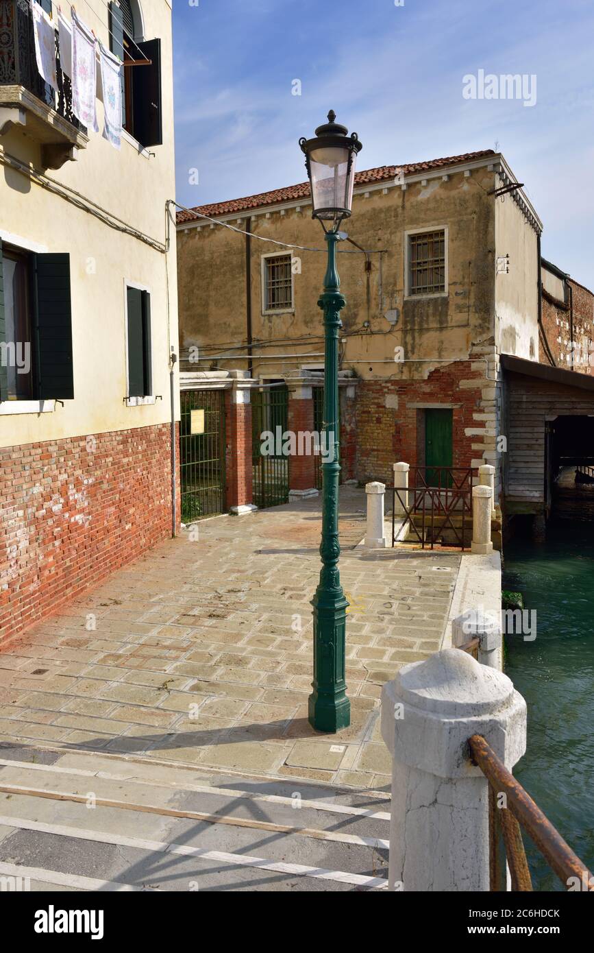 Giudecca island, the street lamppost from Murano glass on the ...