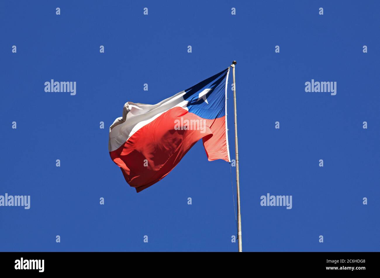 Santiago chile skyline cristobal flag hi-res stock photography and ...