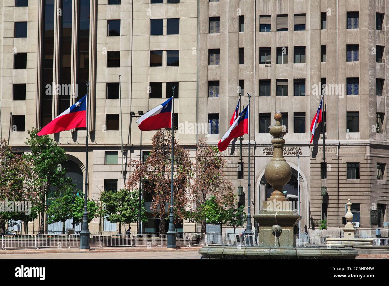 Santiago chile skyline cristobal flag hi-res stock photography and ...