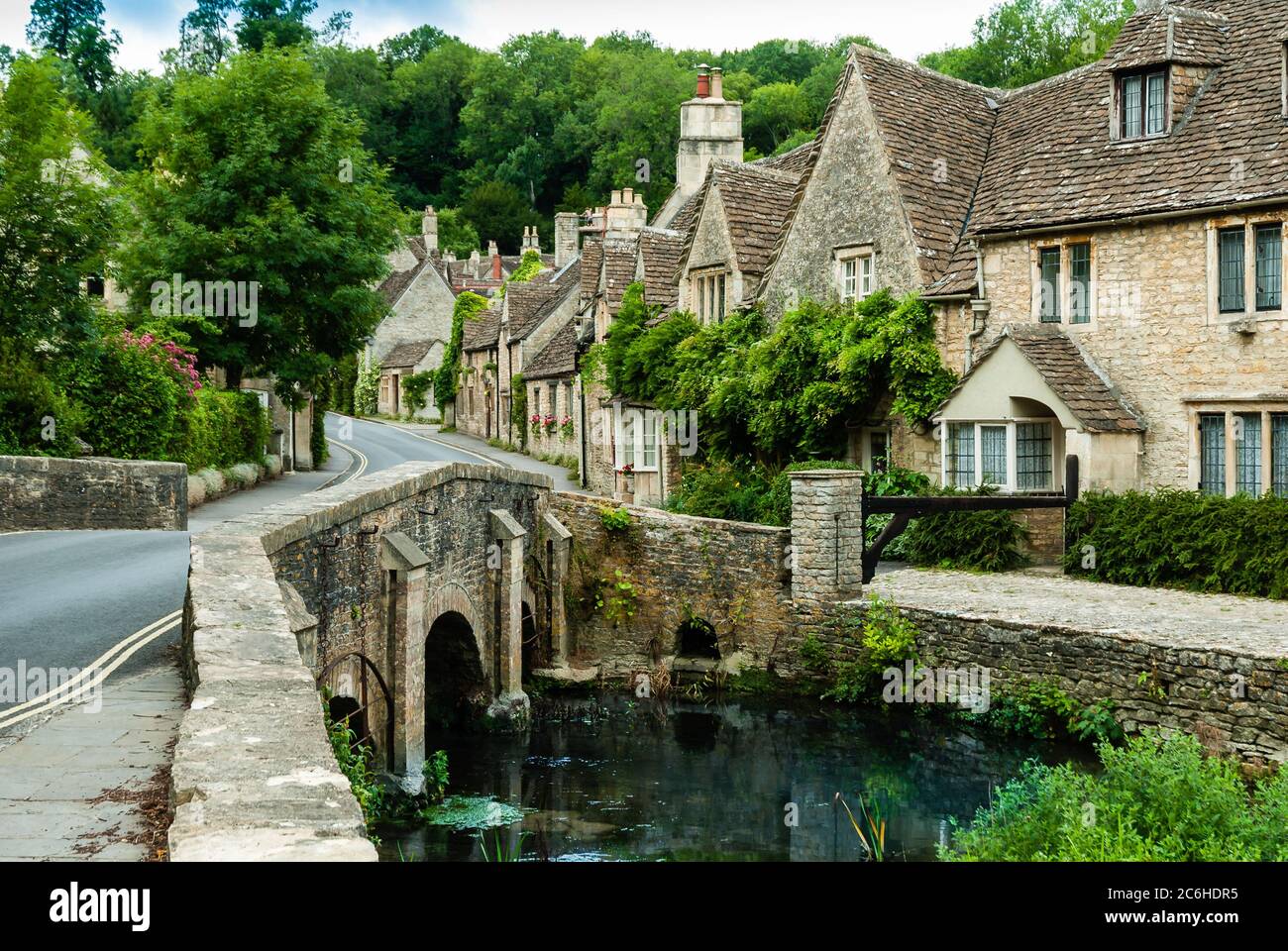 Castle Combe. The village centre Stock Photo - Alamy