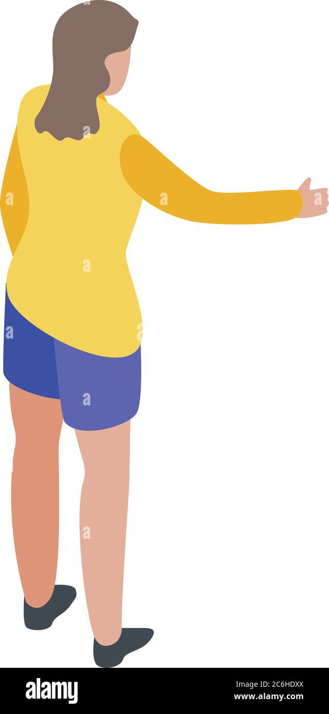 Woman hitchhiking icon, isometric style Stock Vector Image & Art - Alamy