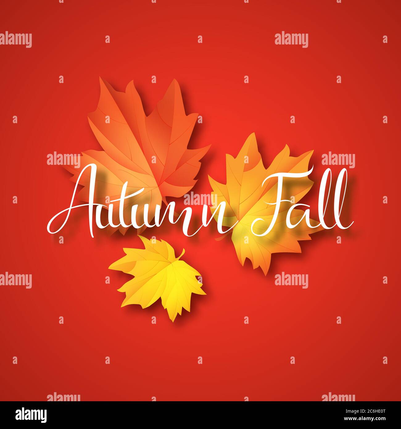 Autumn typographic. Fall leaf. Vector illustration EPS 10 Stock Vector ...
