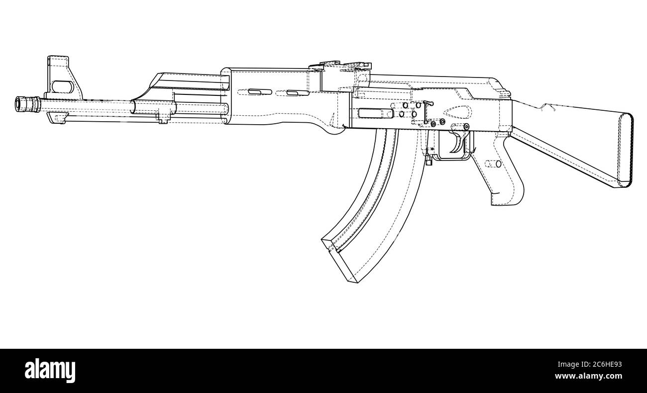 Machine Gun. 3D illustration Stock Photo - Alamy