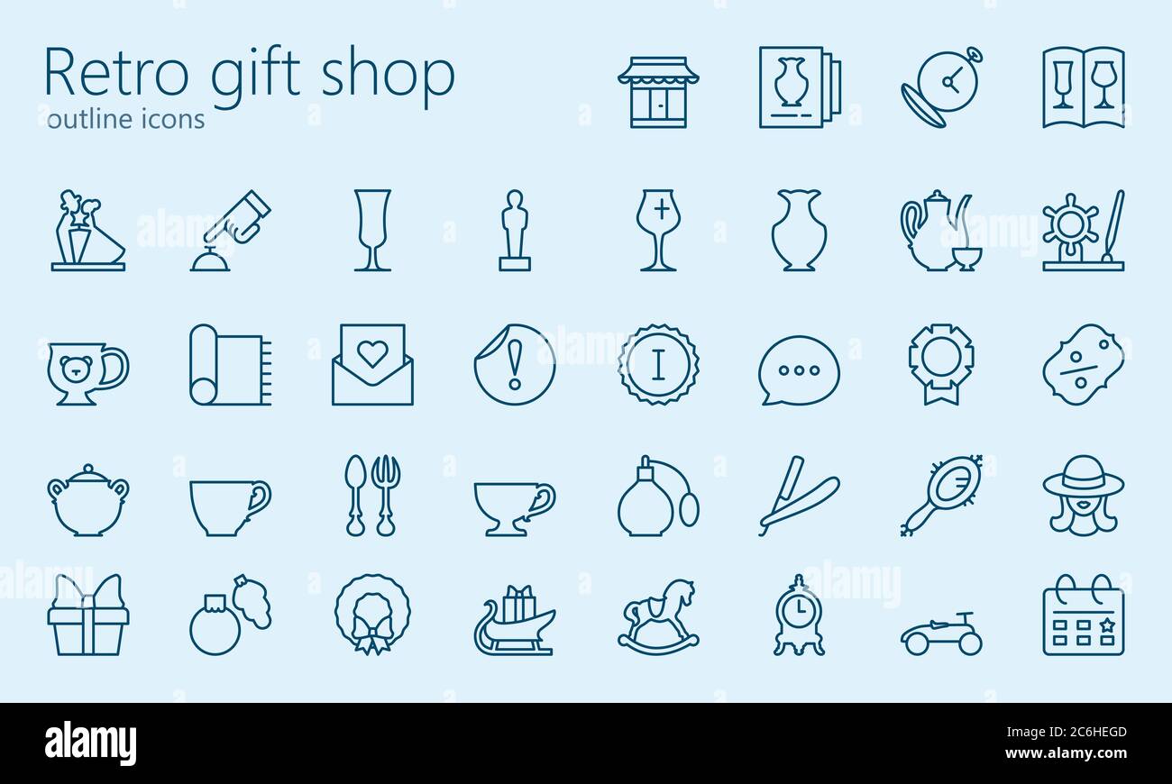 36 retro outline icons for Instagram profile, web, mobile app ...