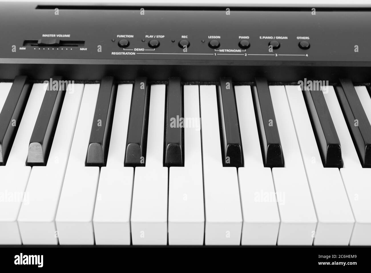 Modern Black and White Digital piano keyboard Stock Photo - Alamy
