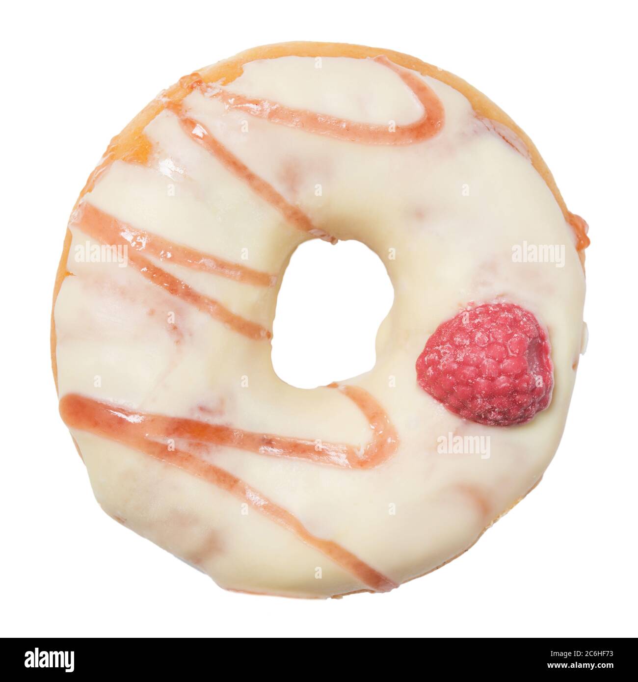 Donut with raspberry and jam isolated on white background Stock Photo ...