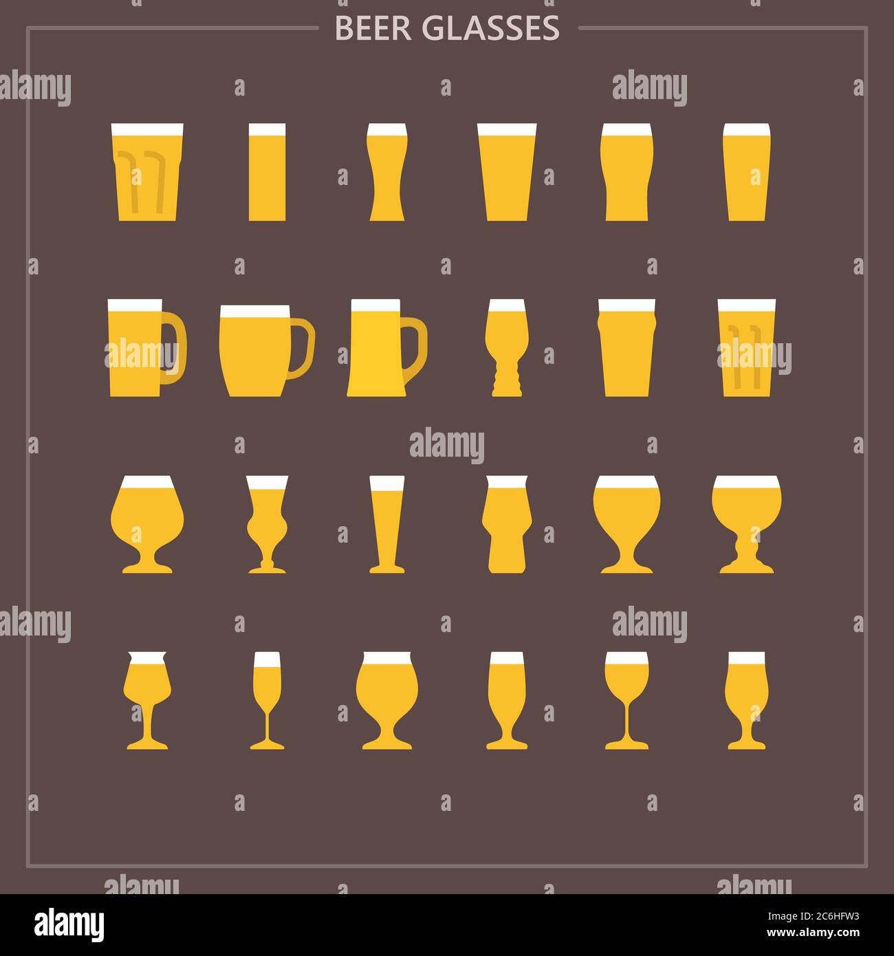24 beer glasses icons for Instagram profile, web, mobile app ...