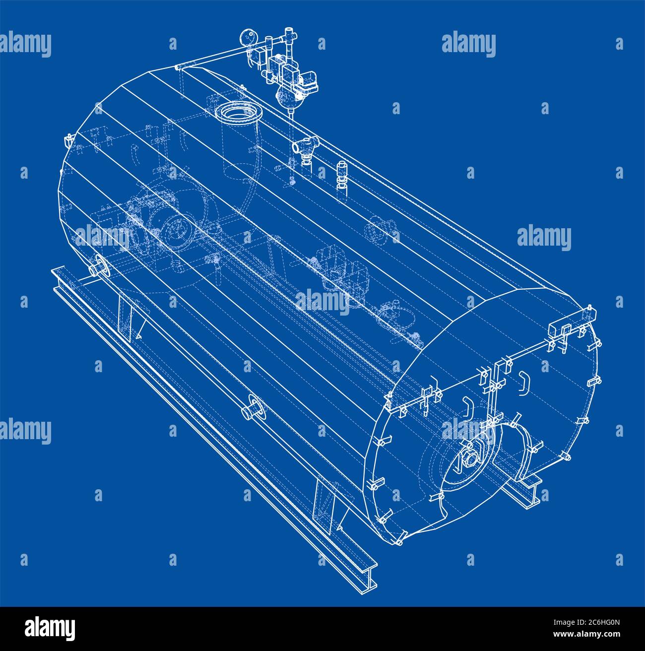 Industrial boiler outline. 3D illustration Stock Photo - Alamy
