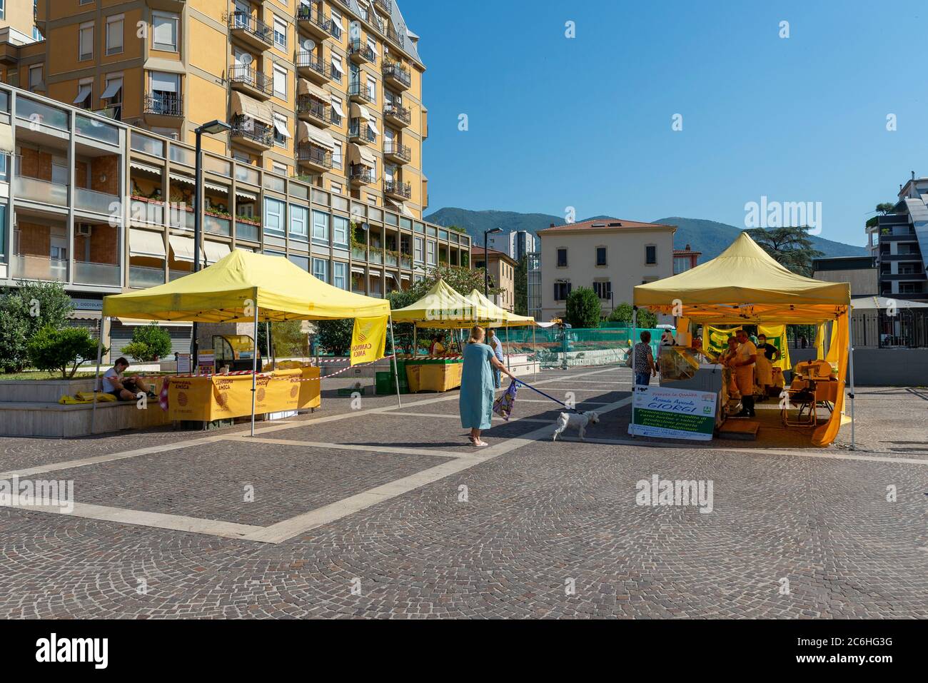 terni,italy july 10 2020:coldiretti market located in the center of the ...