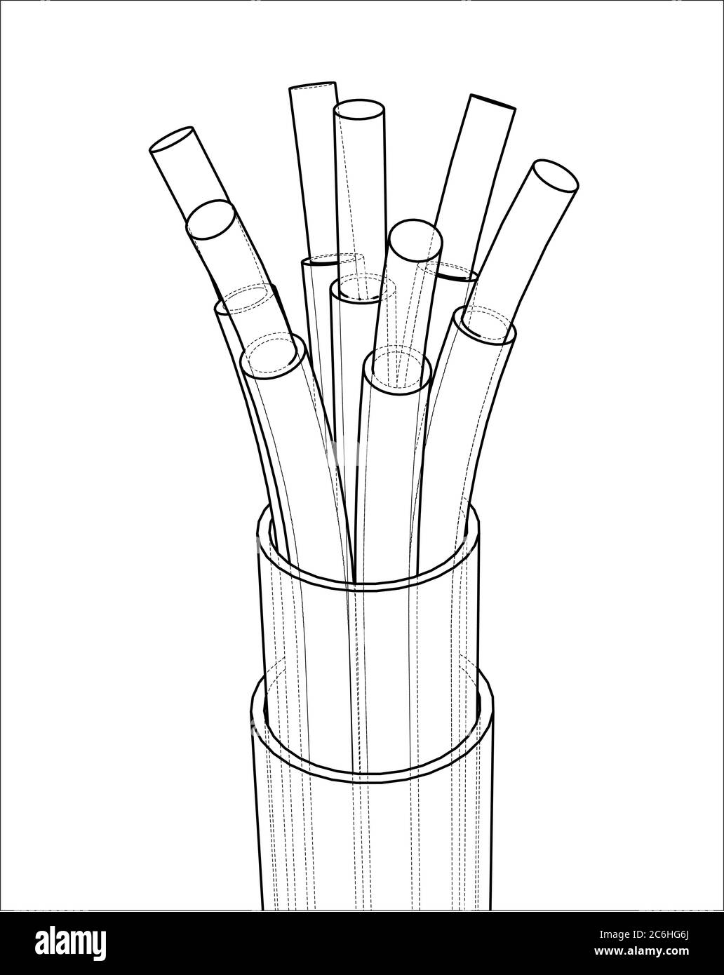 Electrical cable section Black and White Stock Photos & Images - Alamy