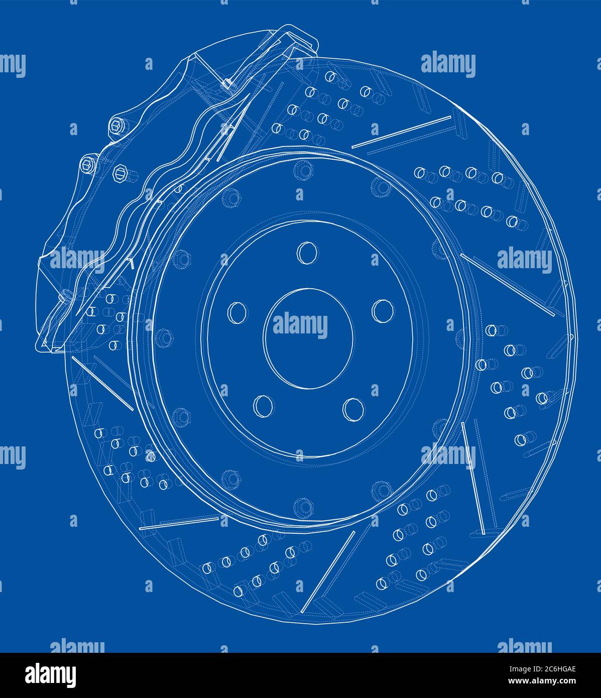 Brake disc outline. 3D illustration Stock Photo - Alamy
