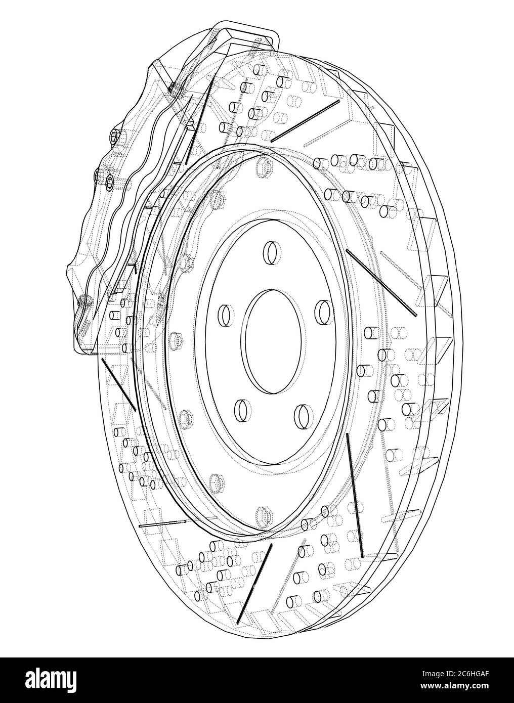 Brake disc outline. 3D illustration Stock Photo - Alamy