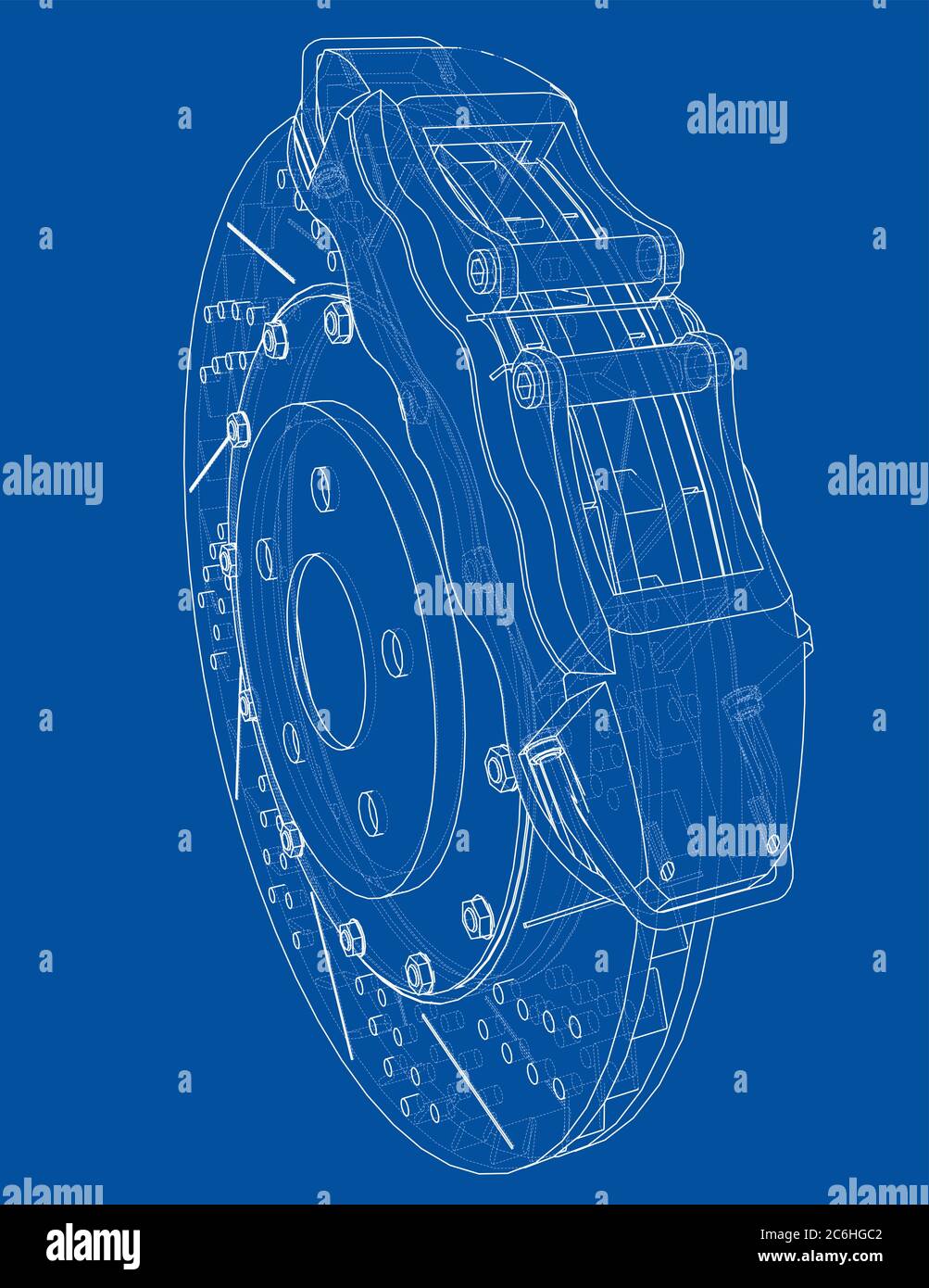 Brake disc outline. 3D illustration Stock Photo - Alamy