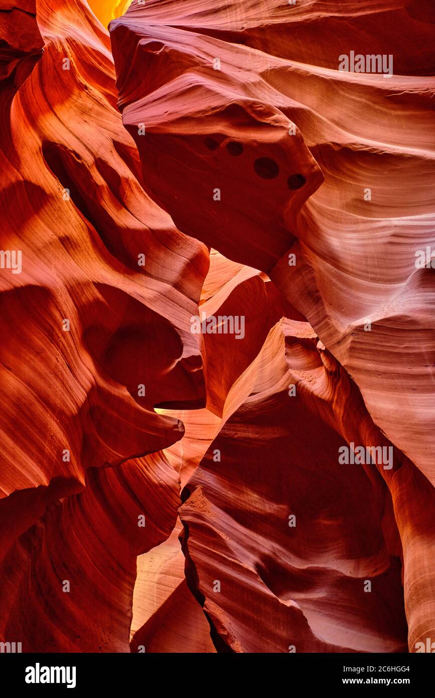 Antelope Canyon lights and rocks arizona usa Stock Photo - Alamy
