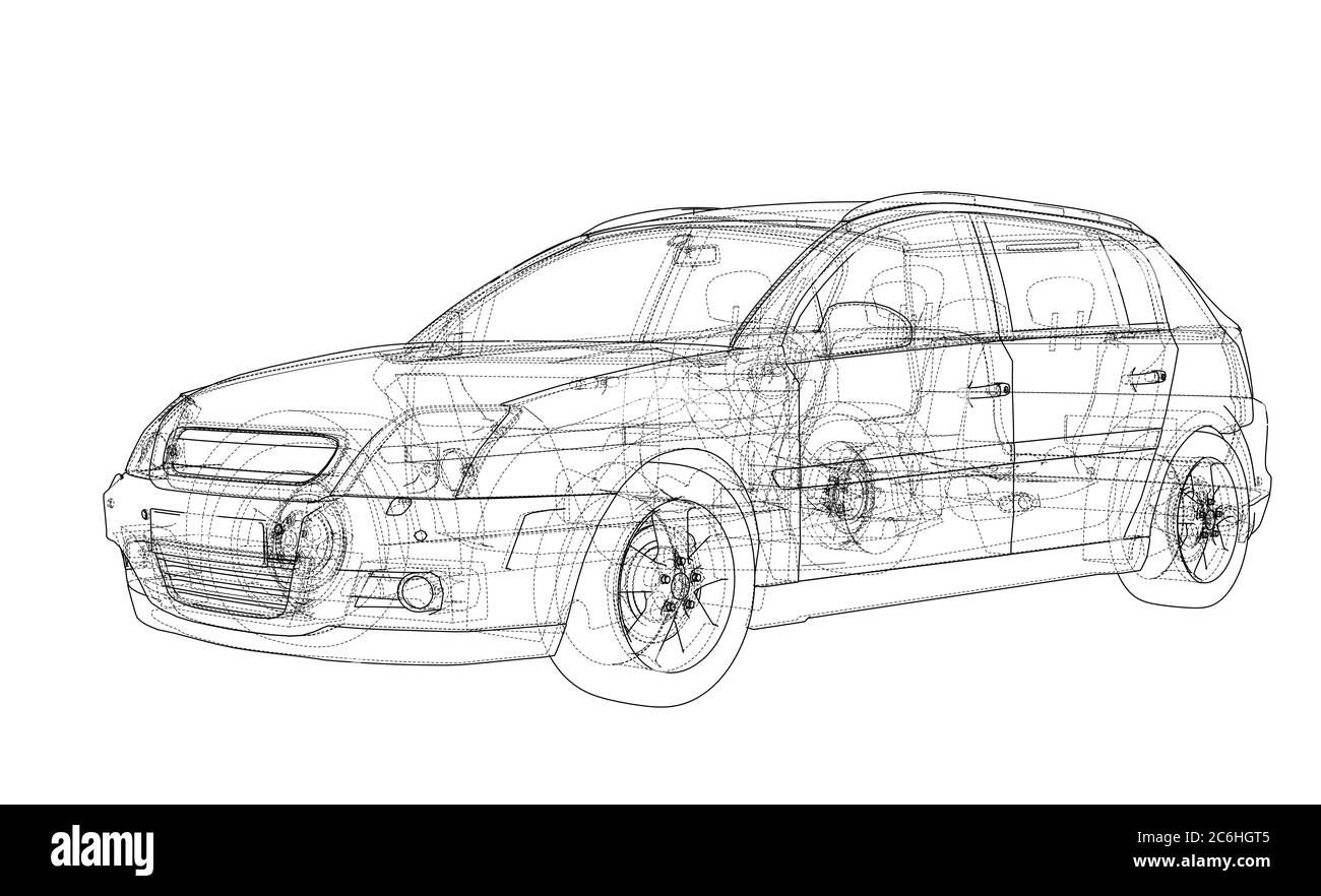 Concept car. 3D illustration Stock Photo - Alamy