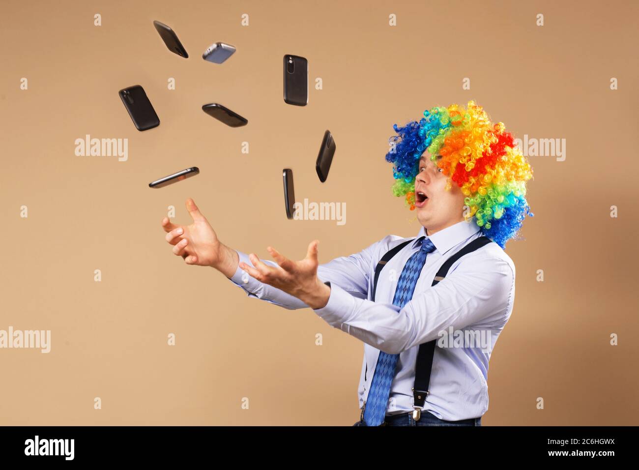 Clown circus falling hi-res stock photography and images - Alamy