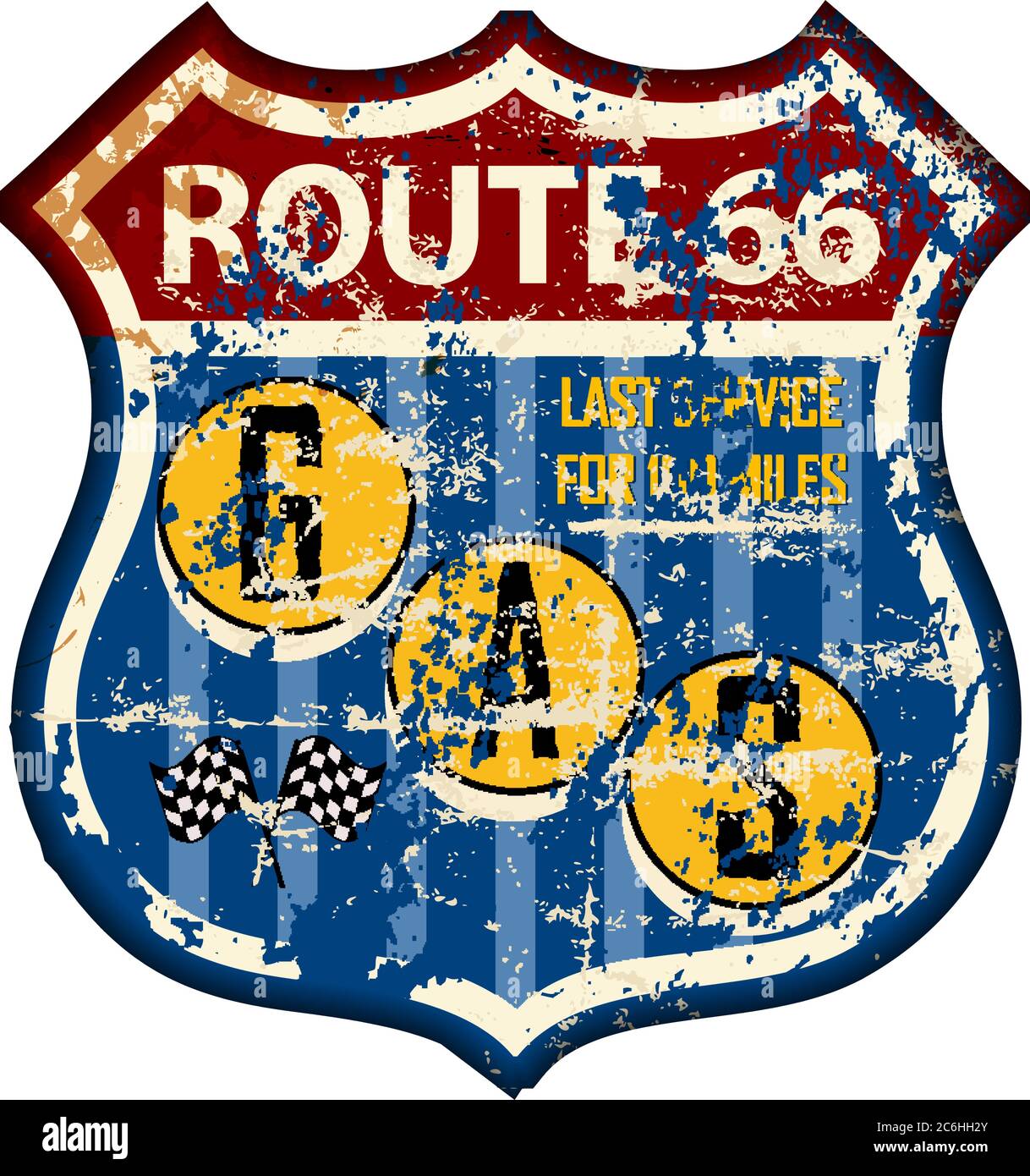 vintage route 66 gas sation sign, retro style vector illustration ...