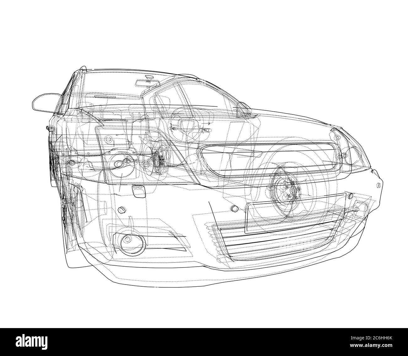 Concept car. 3D illustration Stock Photo - Alamy