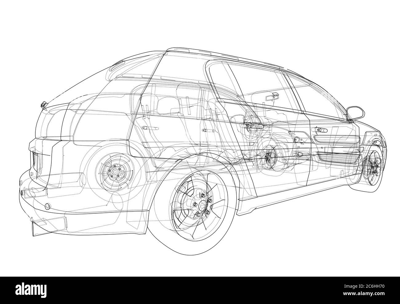 Concept car. 3D illustration Stock Photo - Alamy