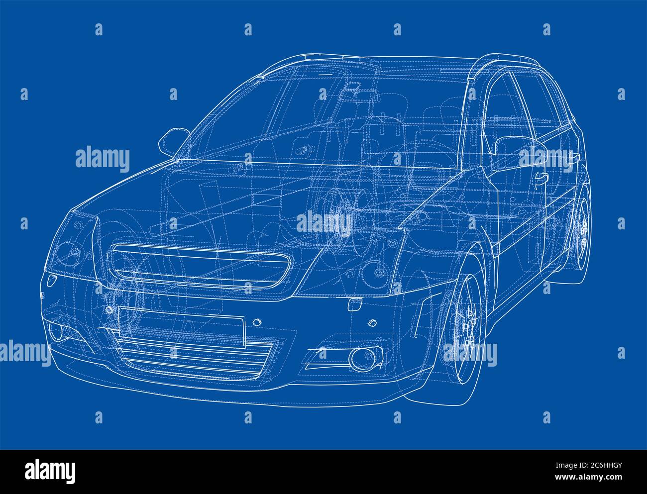 Concept car. 3D illustration Stock Photo - Alamy