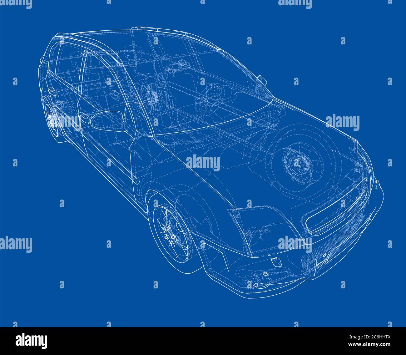 Concept car. 3D illustration Stock Photo - Alamy