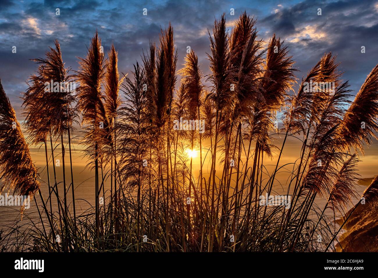 Sunset over North Pacific Ocean California, USA Stock Photo - Alamy