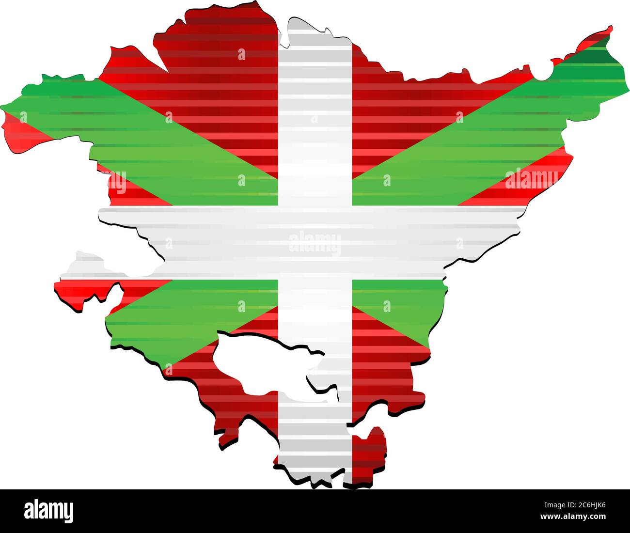 Shiny Grunge map of the Basque - Illustration, Three Dimensional Map of ...