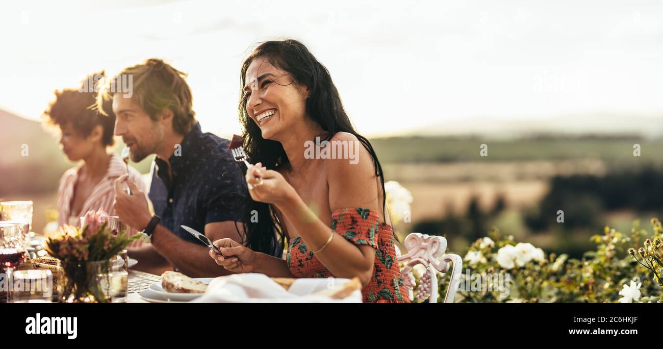 People talking during dinner hi-res stock photography and images - Alamy