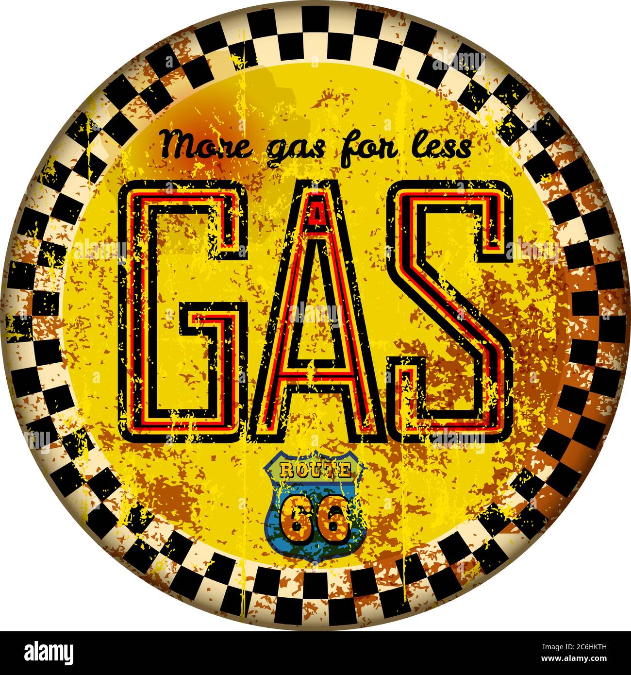 vintage route 66 gas sation sign, retro style vector illustration ...