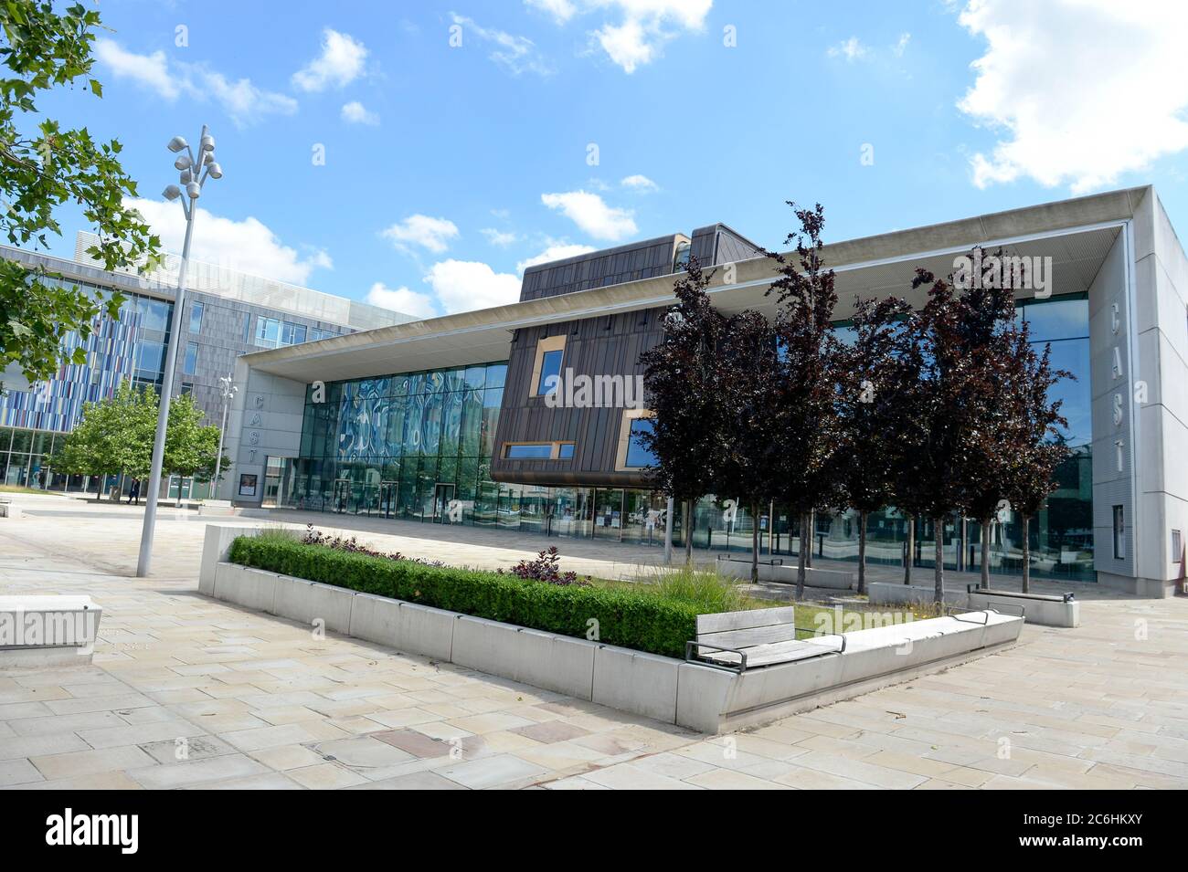 Cast Theatre Doncaster in Sir Nigel Gresley Square Stock Photo - Alamy