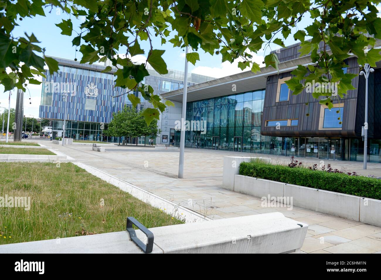 Cast Theatre Doncaster in Sir Nigel Gresley Square Stock Photo - Alamy